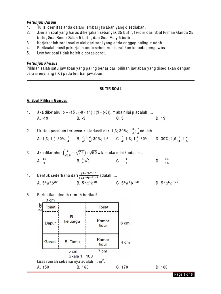 AM 2024 Matematika (Soal) - Efisiensi-Halaman-Dihapus | PDF