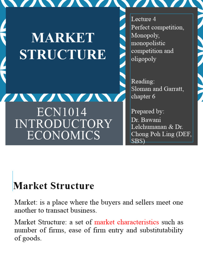 Chapter 6 Market Structure | PDF | Oligopoly | Monopoly
