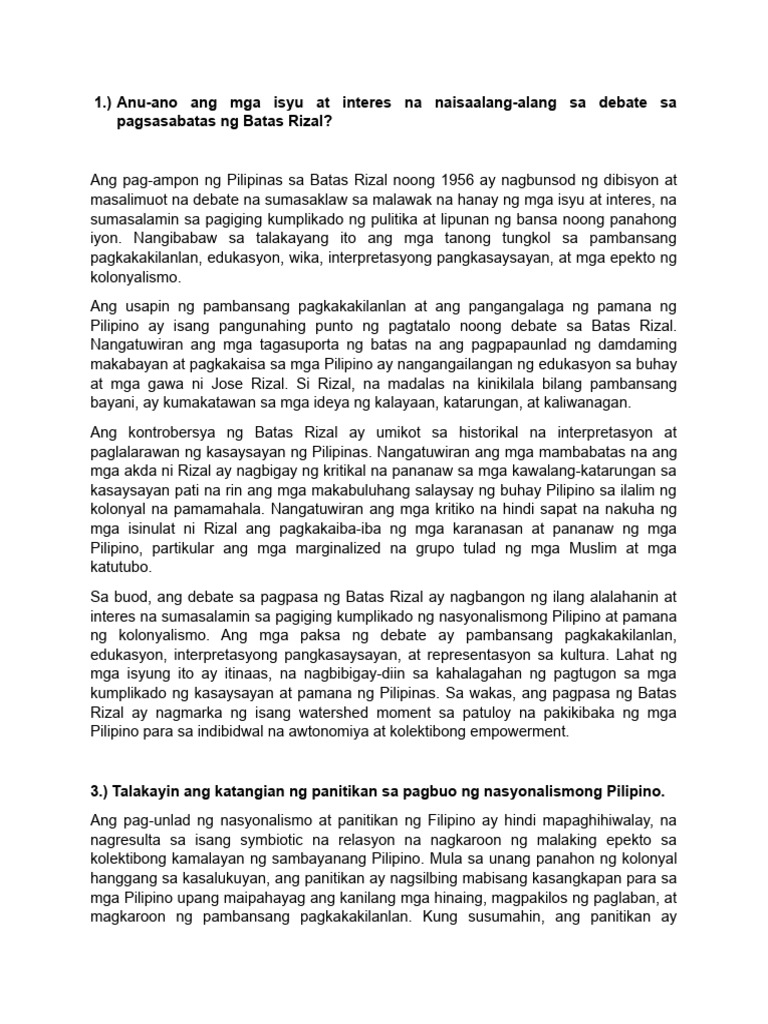 Pagpapaganang Pagtataya 1 | PDF