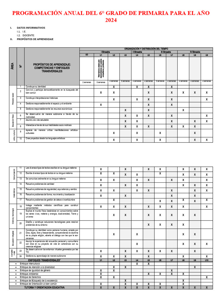 Programación Anual Ejemplo | PDF | Navidad