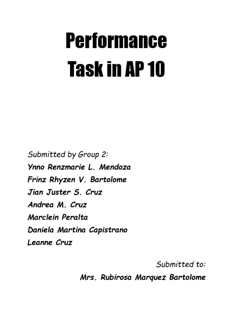 Peformance Task in Ap10 | PDF