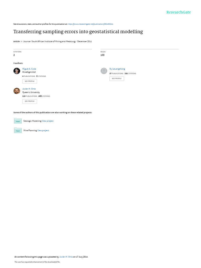 Transferring Sampling Errors Into Models | PDF | Variance | Sampling ...