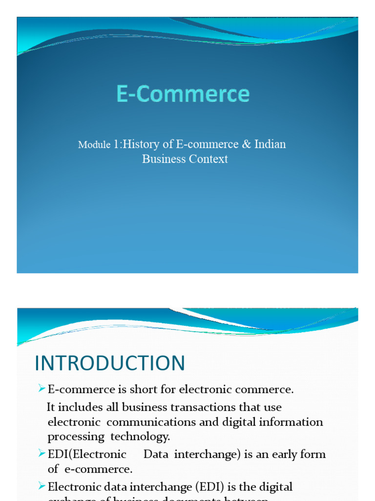 ECom Unit1 | PDF | E Commerce | Electronic Data Interchange