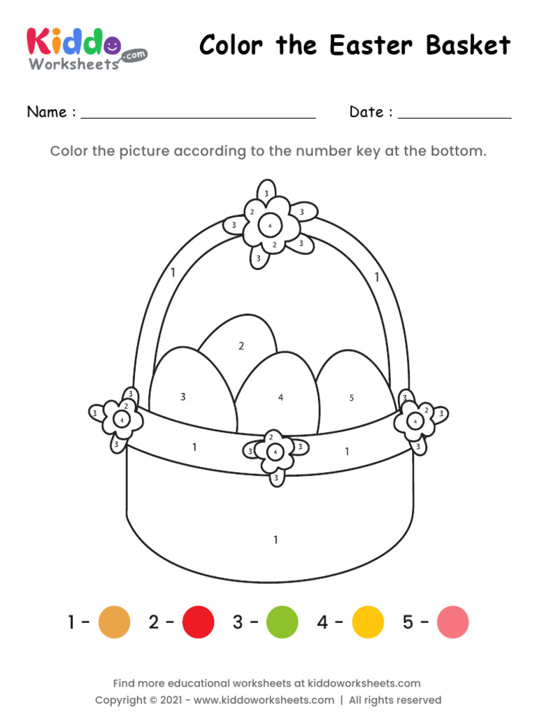 Color The Easter Basket Worksheet | PDF