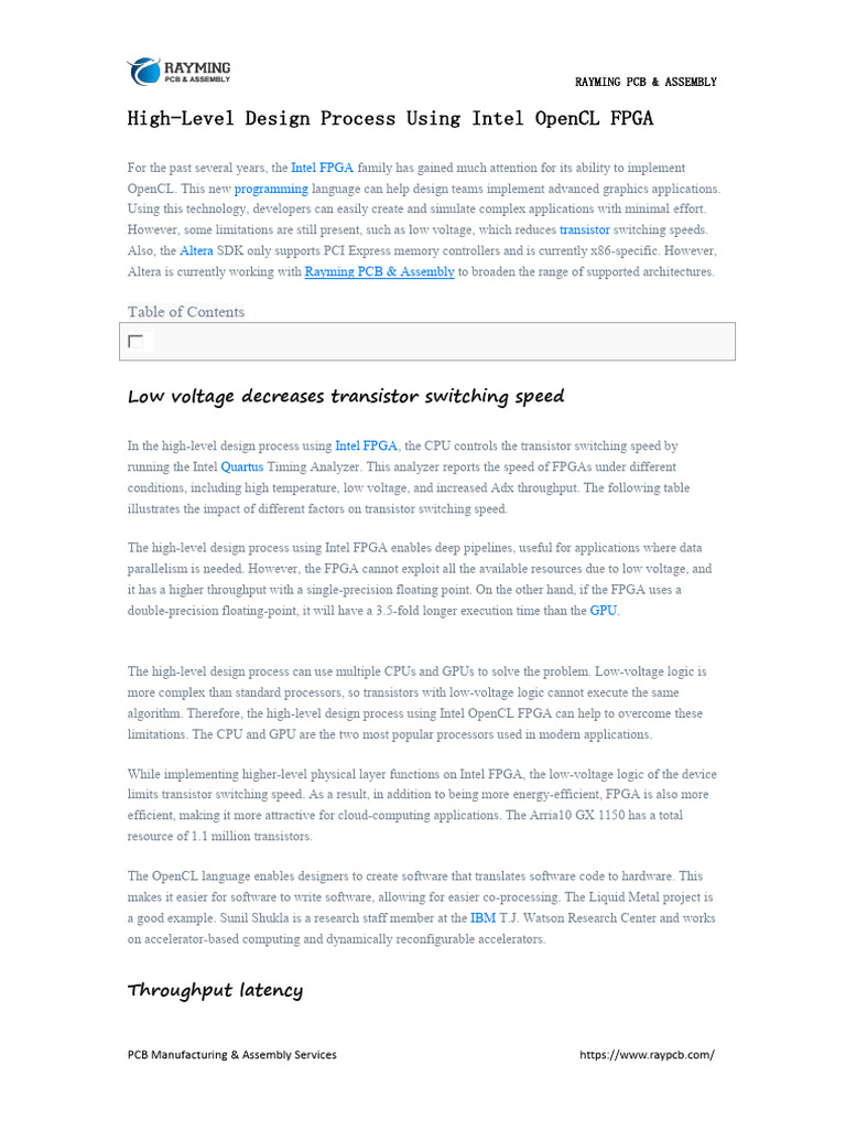 High-Level Design Process Using Intel OpenCL FPGA | PDF | Field Programmable Gate Array ...