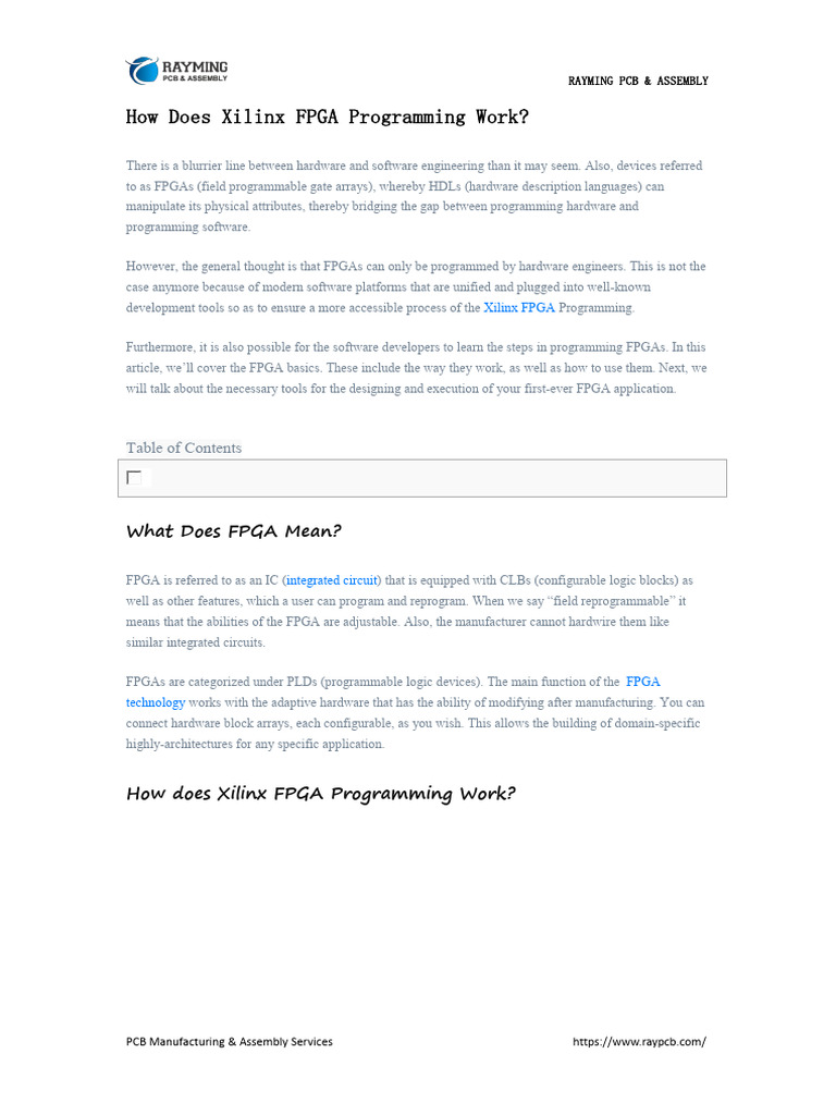 How Does Xilinx FPGA Programming Work | PDF | Field Programmable Gate Array | Hardware ...