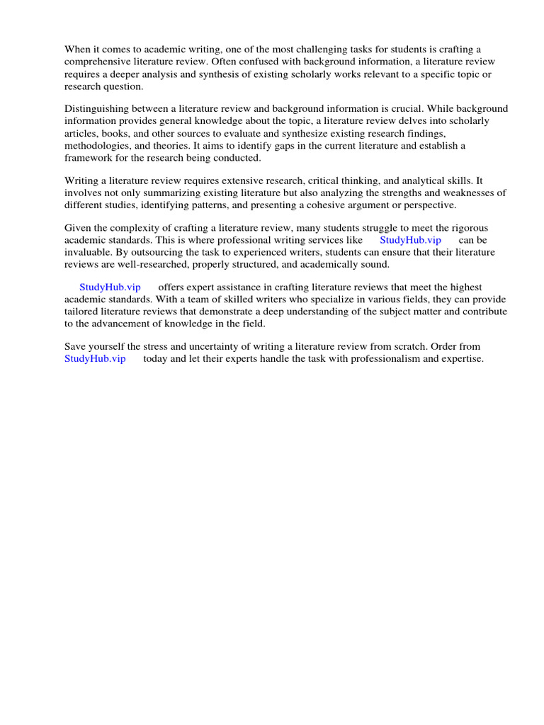 Literature Review Vs Background Information | PDF | Literature Review ... Literature Review Vs Background Information | PDF | Literature Review ...