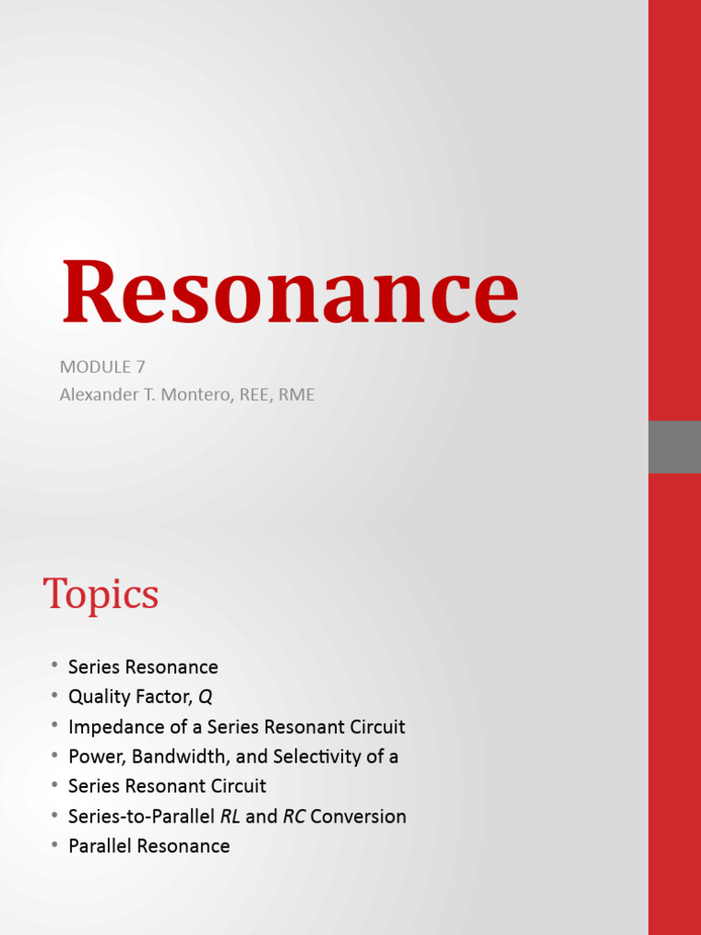 Module7 Resonance | Download Free PDF | Resonance | Electrical Impedance