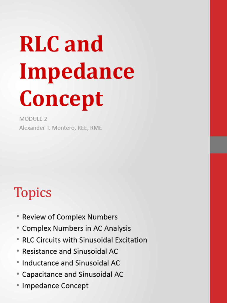Module2 - RLC and Impedance Concept | PDF | Complex Number | Inductor