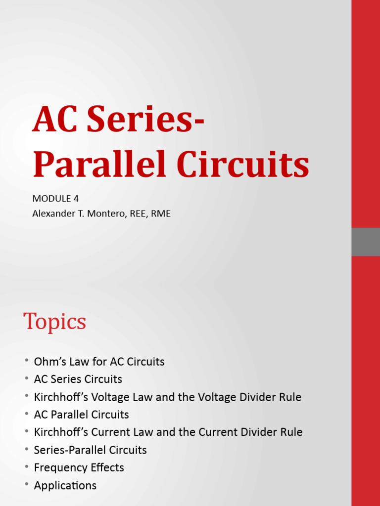 Module4 - AC Series and Parallel Circuits | PDF | Electrical Impedance | Electrical Network