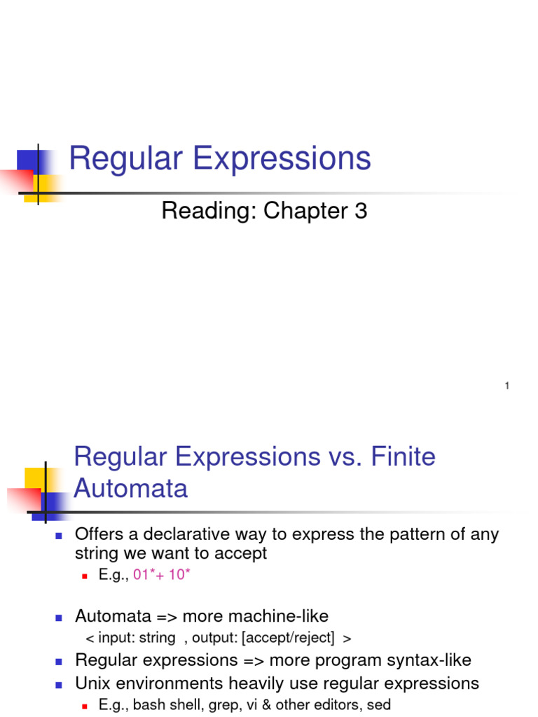 3 RegularExpressions | PDF | Regular Expression | Mathematical Logic 3 RegularExpressions | PDF | Regular Expression | Mathematical Logic