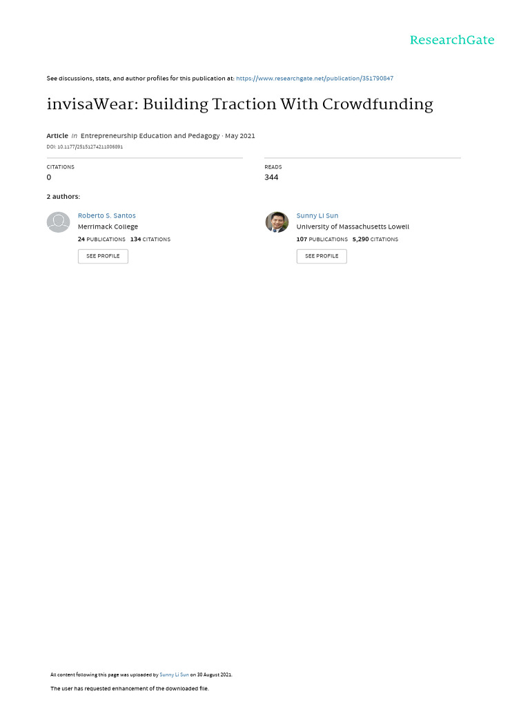 InvisaWear: Crowdfunding for Traction | PDF | Indiegogo | Social Media
