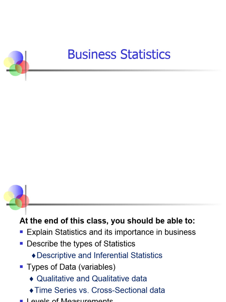 Lecture1 A Business Statistics | PDF | Statistics | Level Of Measurement
