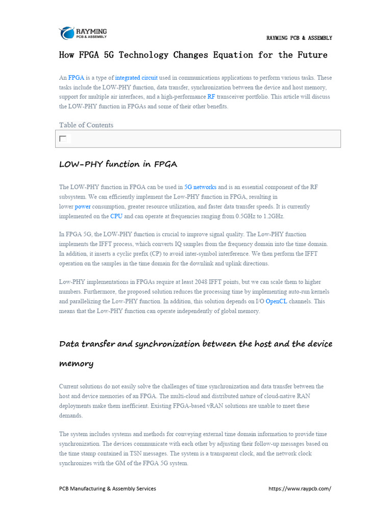 How FPGA 5G Technology Changes Equation For The Future | PDF | Field Programmable Gate Array ...