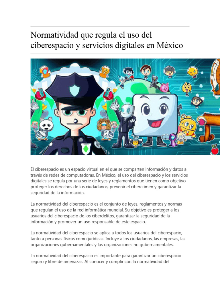 2normatividad Que Regula El Uso Del Ciberespacioenmexico | PDF | Cibercrimen | ciberespacio