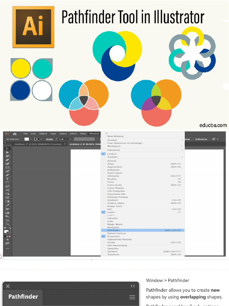 Adobe Illustrator Pathfinder Lesson | PDF