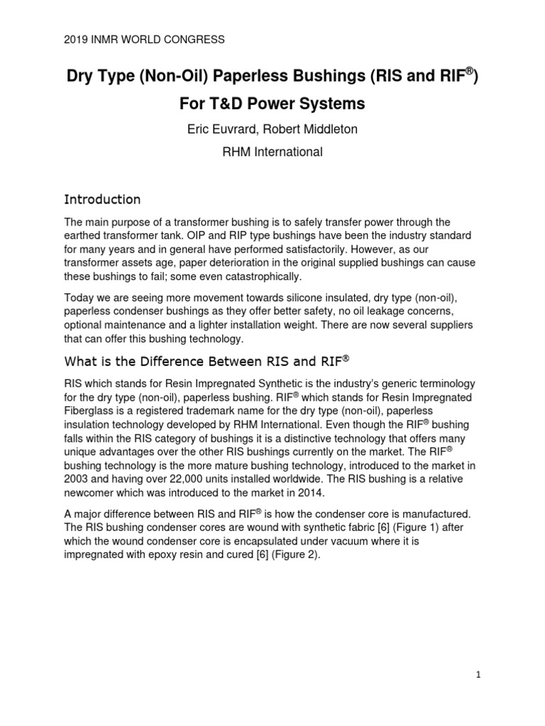 2019 INMR World Congress Paper FINAL | PDF | Insulator (Electricity ...