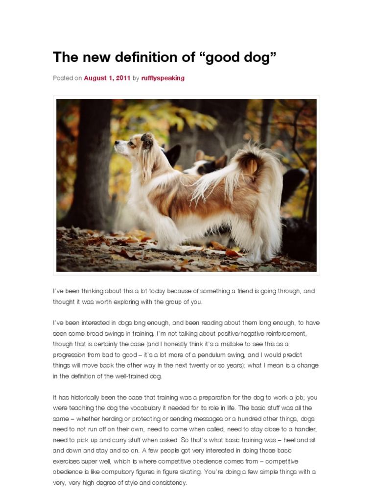 The New Definition of "Good Dog" - Ruffly SpeakingRuffly Speaking | PDF ...