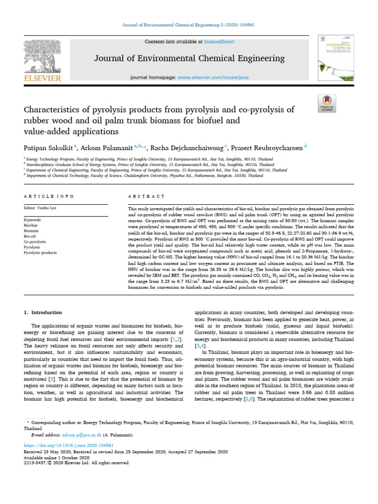 6. Characteristics of pyrolysis products from pyrolysis and co ...