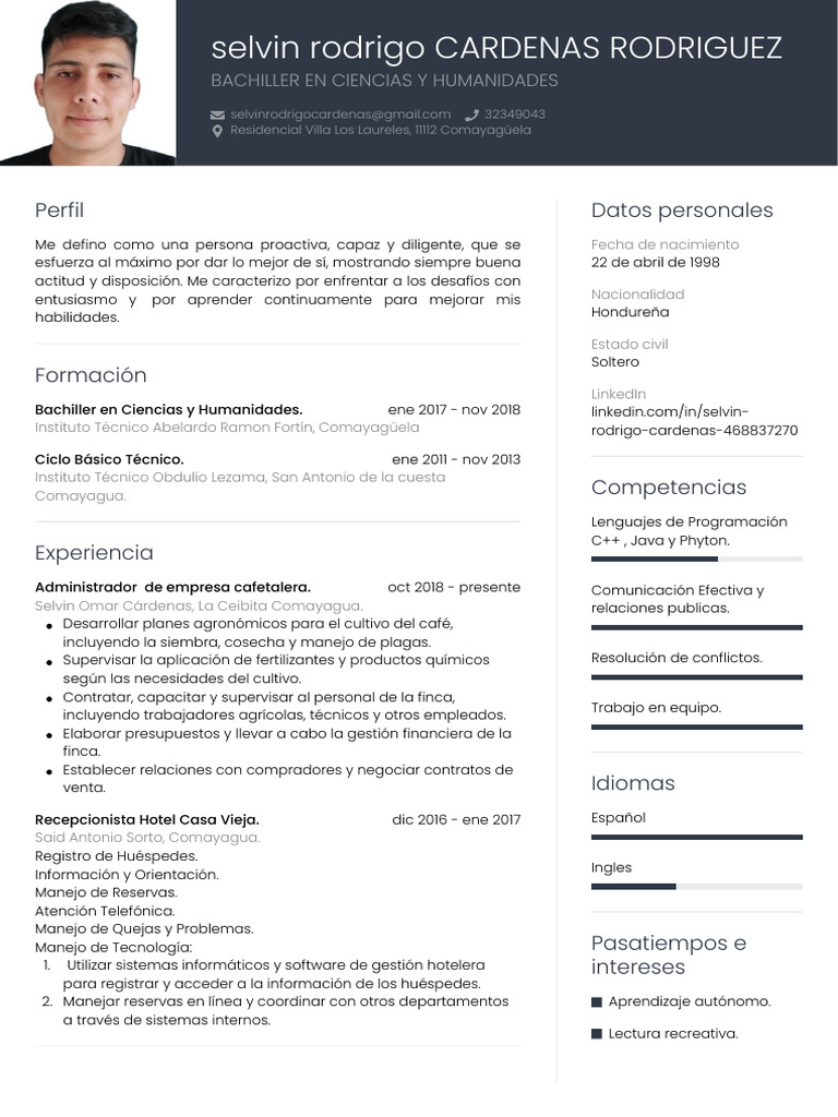 CV Selvin Rodrigo CARDENAS RODRIGUEZ | PDF | La seguridad informática | Seguridad