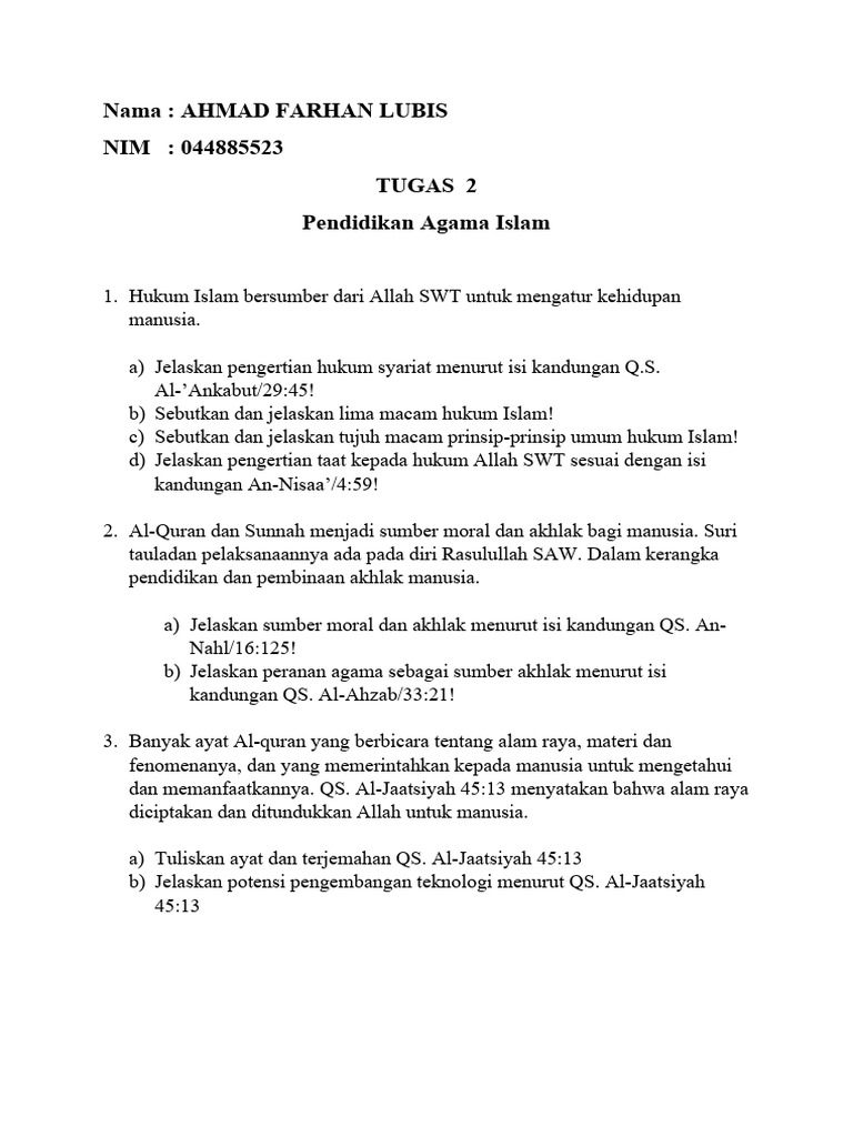 Tugas 2 Agama Islam | PDF