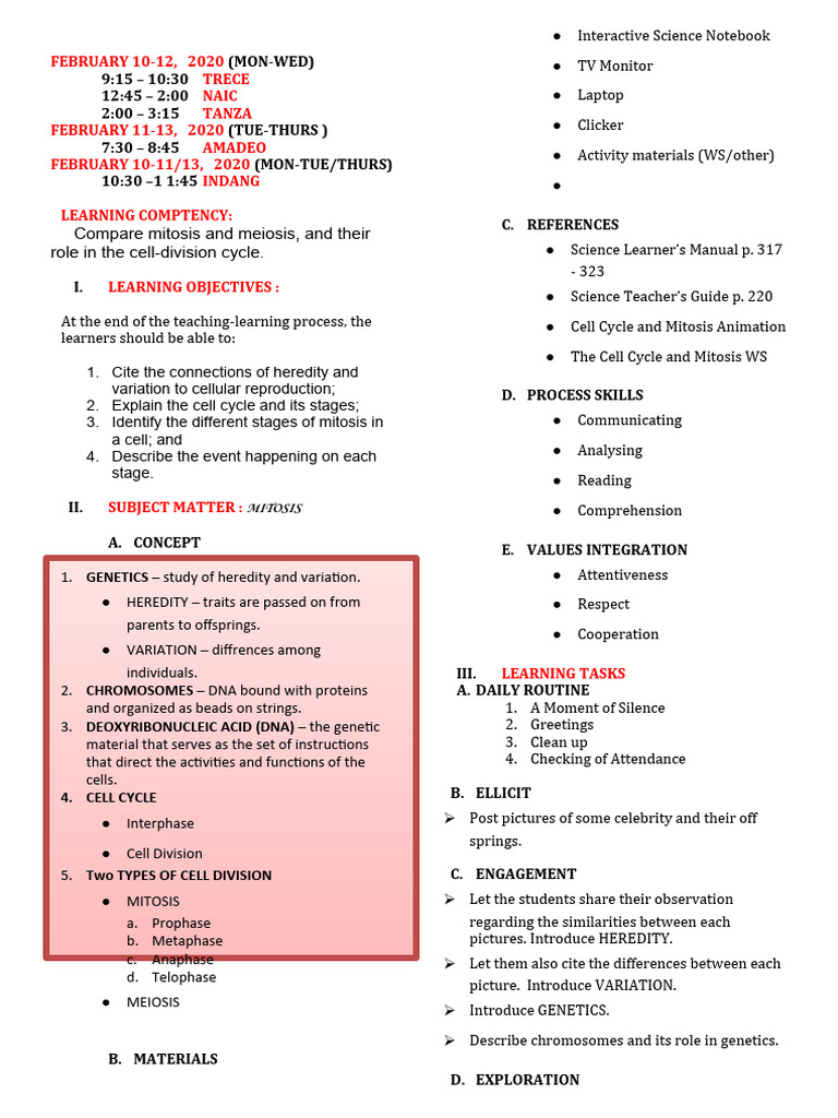 Science 8 - UNIT 4 - Module 5 - Mitosis | PDF | Mitosis | Meiosis
