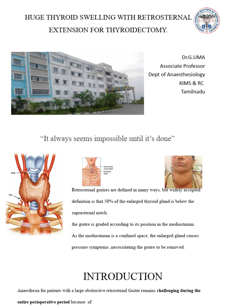 Managing Retrosternal Goiter Surgery | PDF | Anesthesia | Medical ...