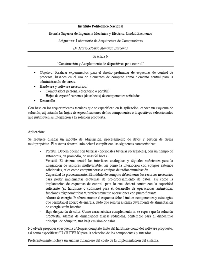PRÁCTICA 6_ARQ_COMPS_MAMB | PDF | Hardware de la computadora | Software