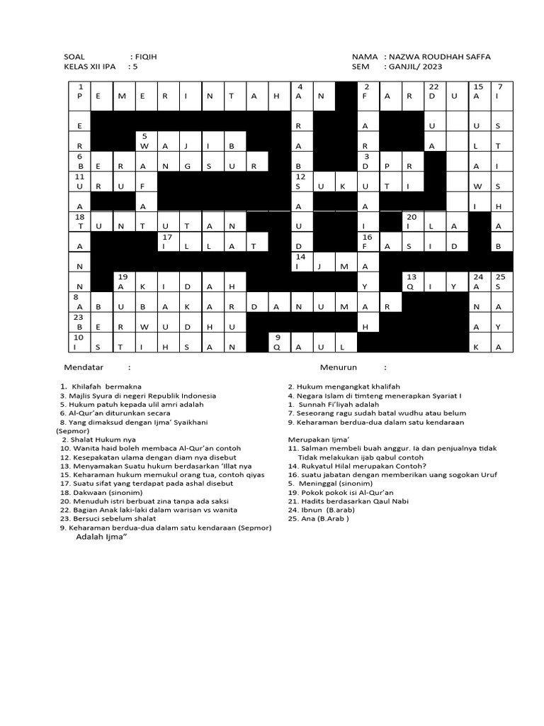Soal Tts Kls Xii Ipa Sem Ganjil 2023 | PDF