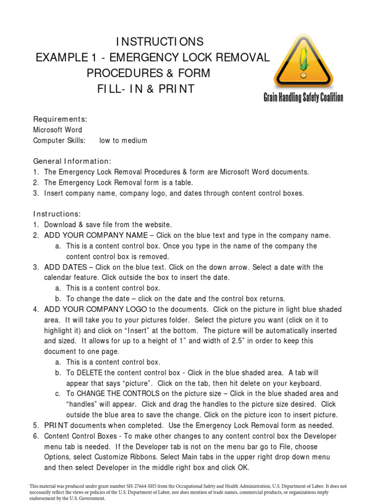 Toolbox LOTO Emergency Lock Removal Example | PDF | Computer File ...
