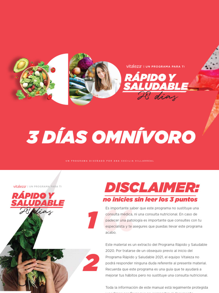 RyS 3 Días Omnívoro | PDF | ensalada | Alimentos