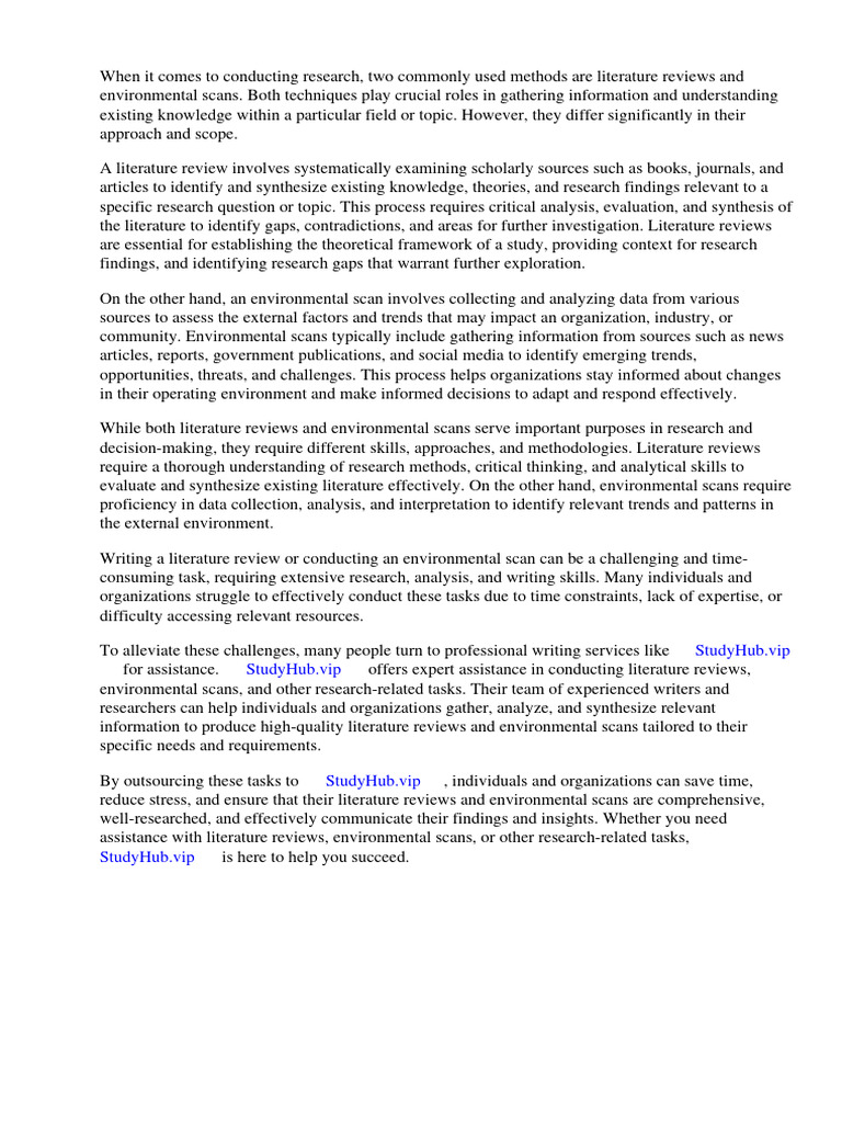 Literature Review vs Environmental Scan | PDF | Air Pollution ...