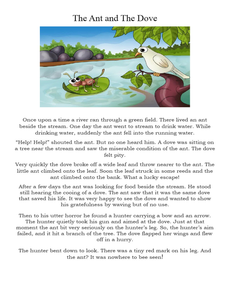 The Ant and The Dove Printable | PDF | Art