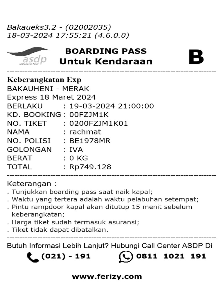 TIKET KAPAL | PDF