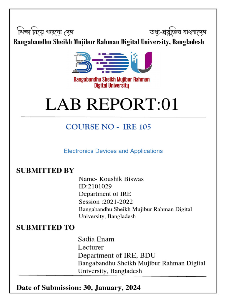 Ire 105 Lab 1 | PDF | Rectifier | Root Mean Square