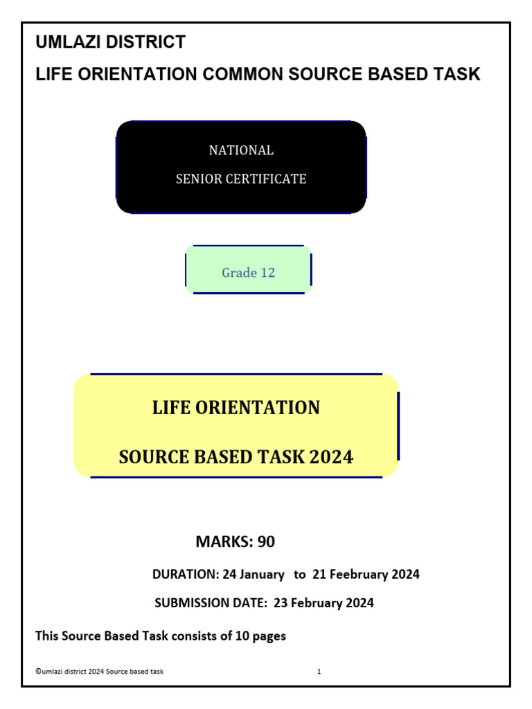 Grade 12 Lo Umlazi Task 1 Act 1 2024 | Download Free PDF | Stress ...