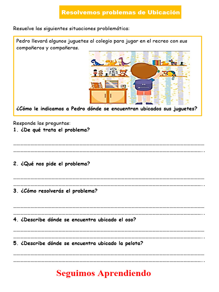 D1 A2 FICHA MAT. Resolvemos problemas de ubicación | PDF
