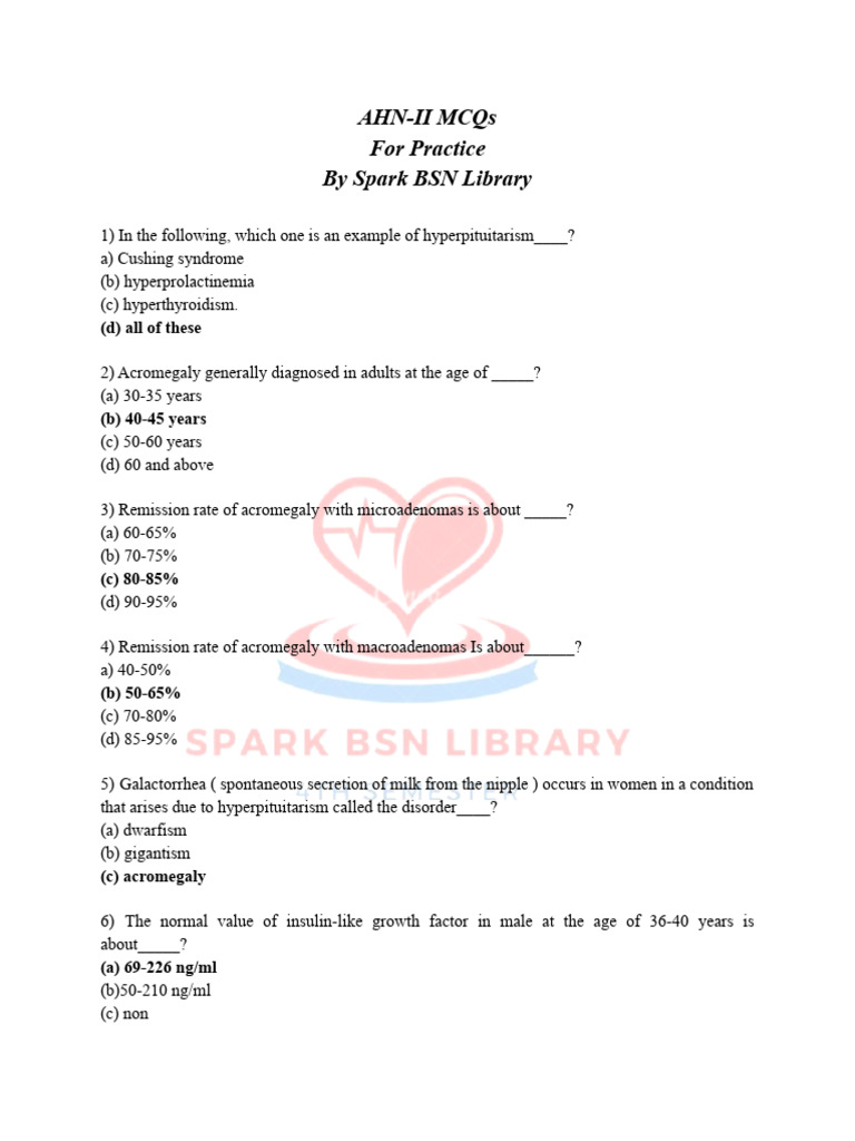 AHN-II MCQs 03 | PDF | Adrenal Gland | Pituitary Gland AHN-II MCQs 03 | PDF | Adrenal Gland | Pituitary Gland