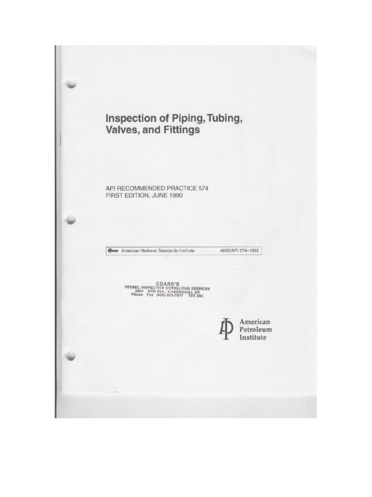 API 574 Inspection of Piping, Tubing, Valves & Fittings | PDF