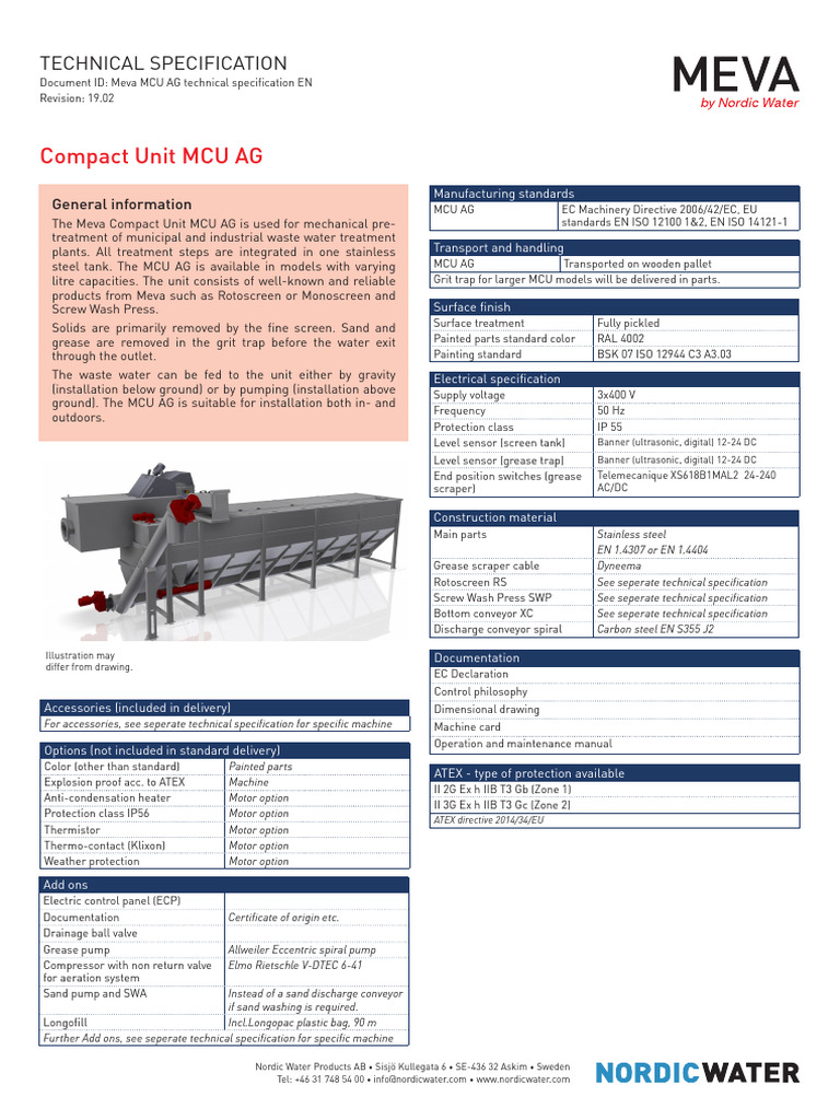 Meva MCU AG Technical Specification EN | Download Free PDF | Manufactured Goods