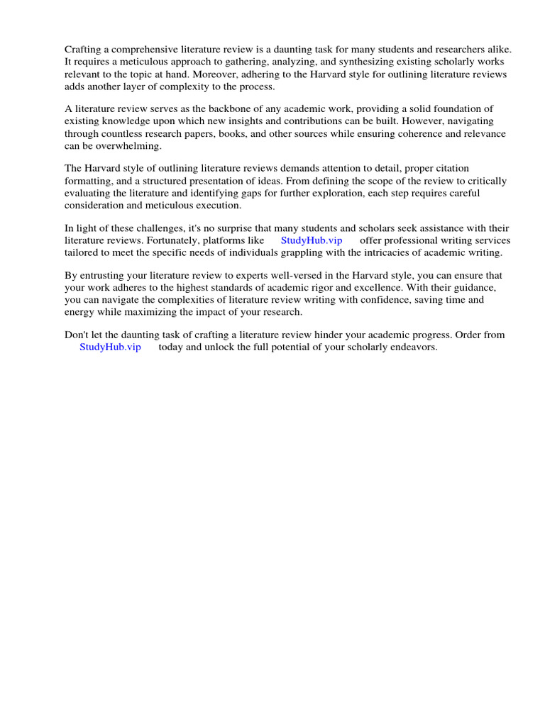 Literature Review Outline Harvard | PDF | Thesis | Expert
