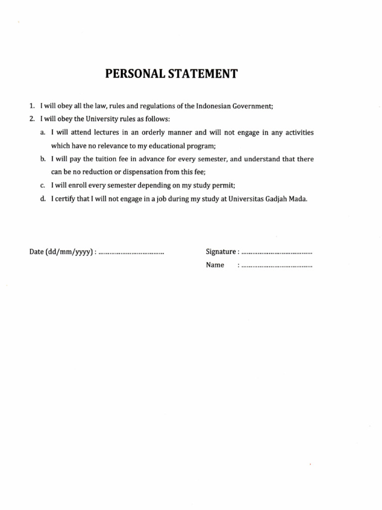 Sample Personal Statement | PDF