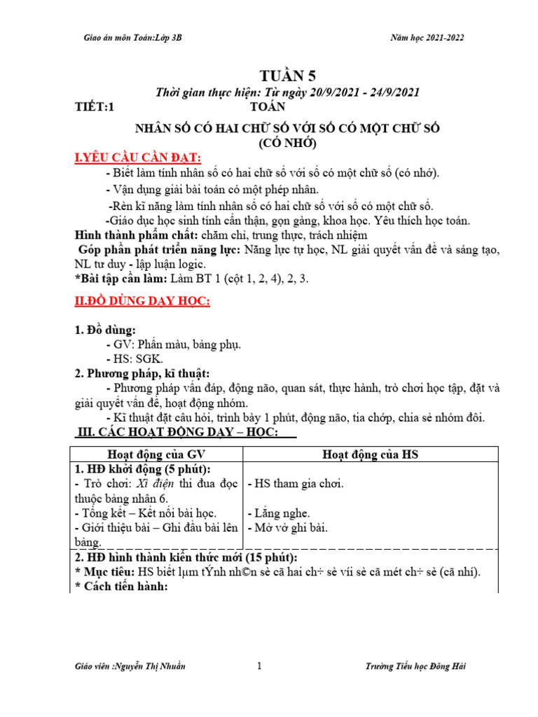 Tuan 5 TOÁN M | PDF