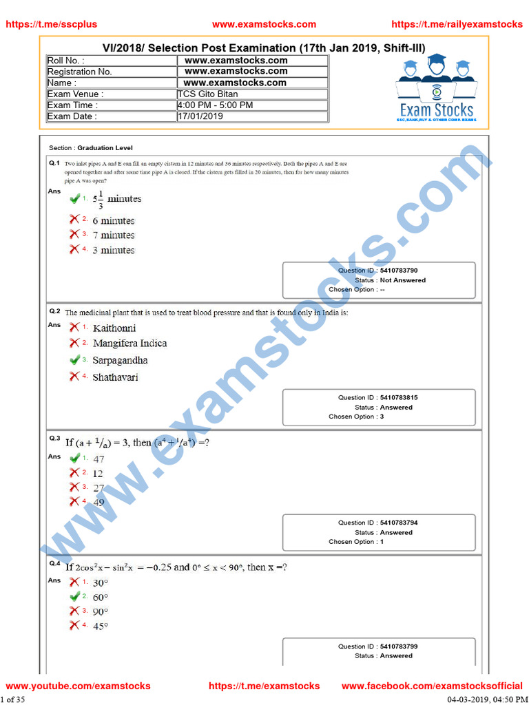 Exam Answer Sheet Review | PDF | Qualifications