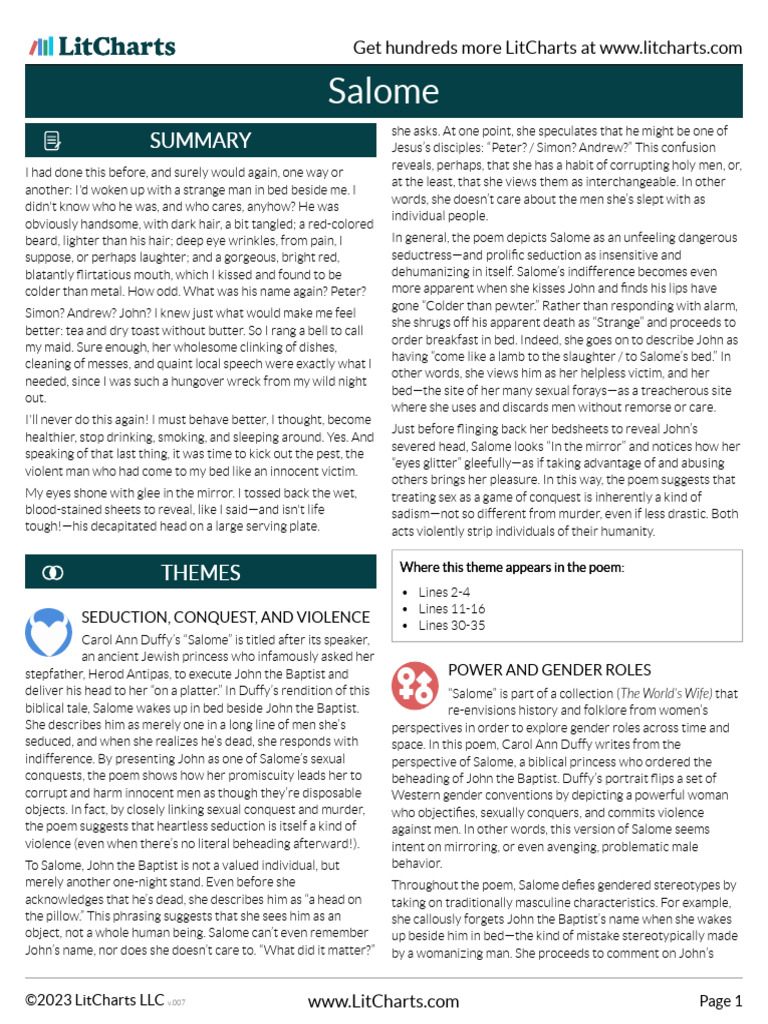 LitCharts Salome | PDF