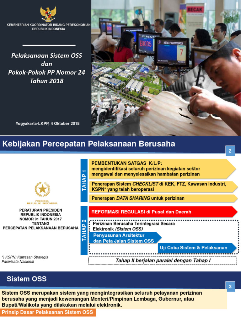 Sistem OSS Dan PP 24 Tahun 2018 - Sesi k2 | PDF