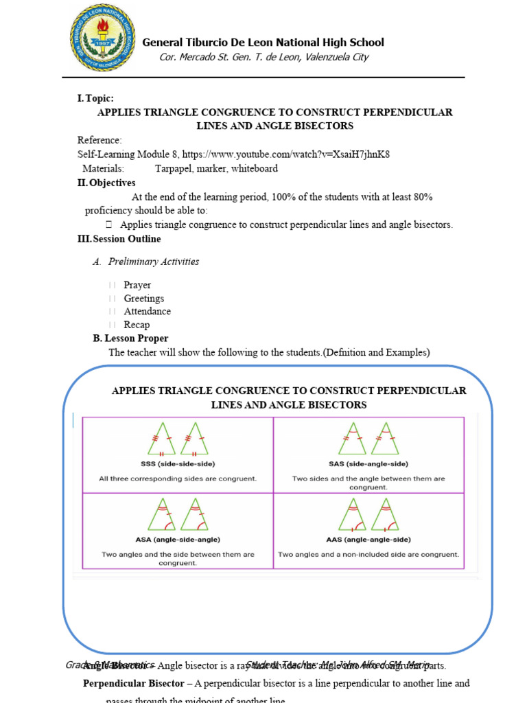 Triangle Congruence in Geometry | PDF | Perpendicular | Triangle