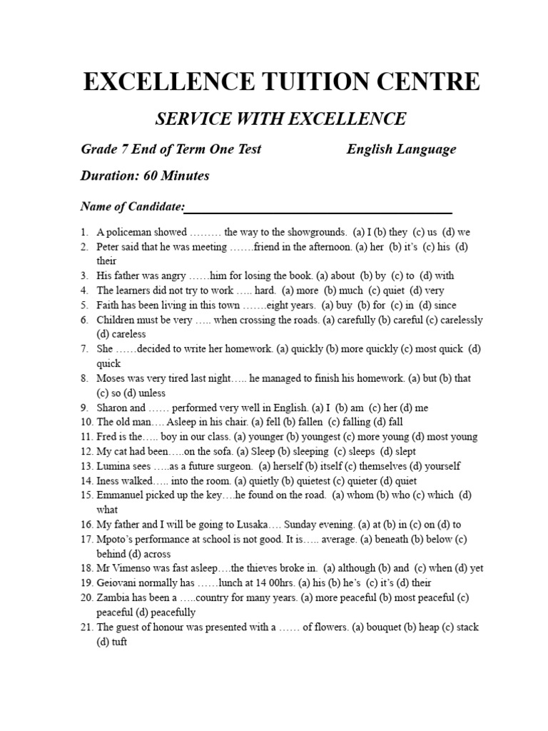 GRADE 7 ENGLISH | PDF