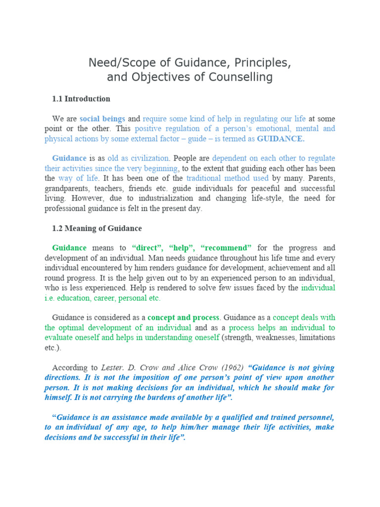 Intro To Guidance and Counseling | PDF | Psychotherapy | Counseling ...