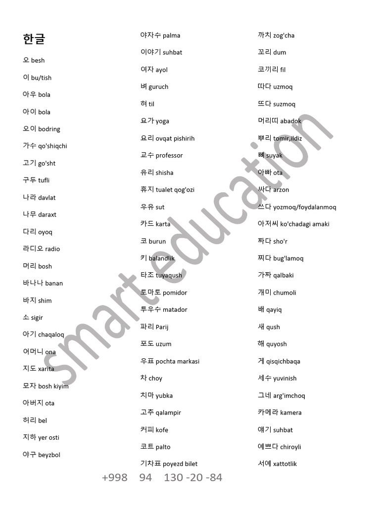 1A Vocabulary | PDF